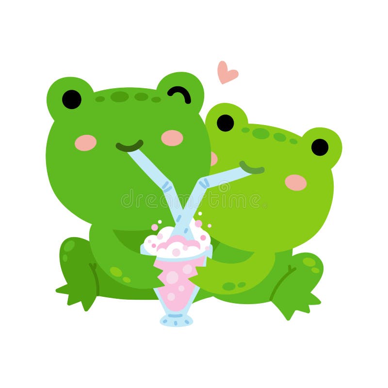 Cartoon Vector Illustration, Cartoon Cute Characters Two Frogs and ...
