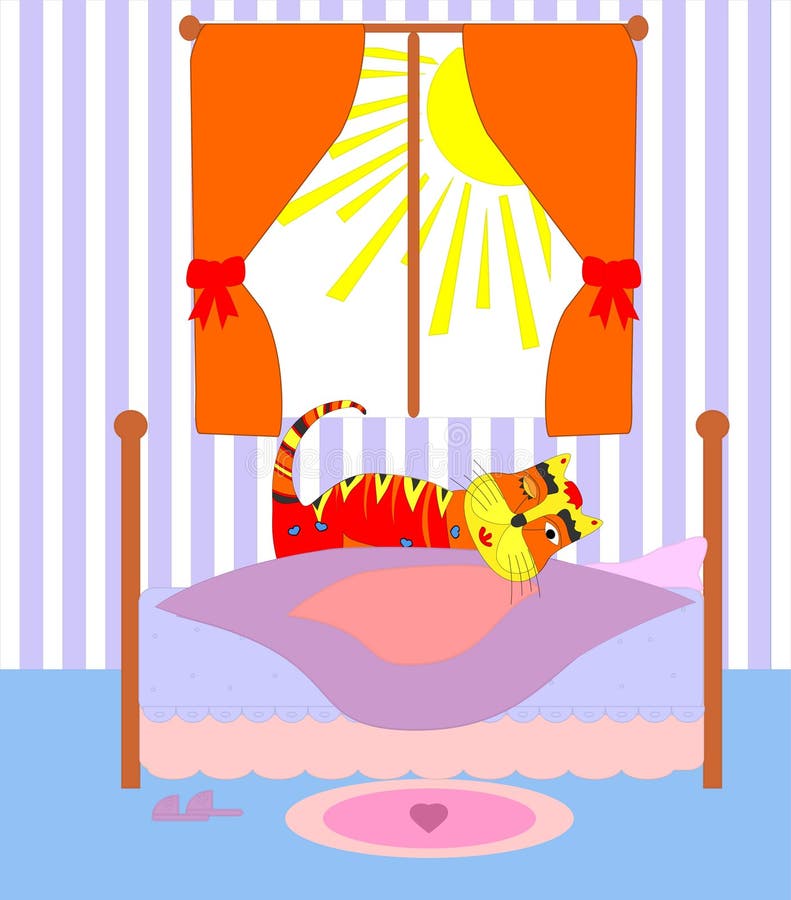 Cartoon Vector Illustration of Cute Female Cat Stock Vector ...