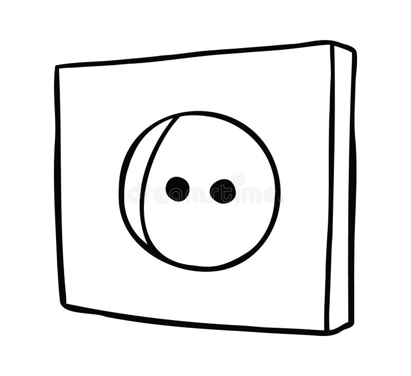 Cartoon Vector Illustration Of Electrical Outlet Stock Vector ...