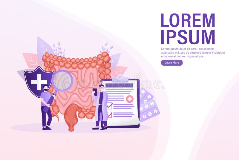 Cartoon Vector Illustration. Flat Vector Illustration with Intestines ...