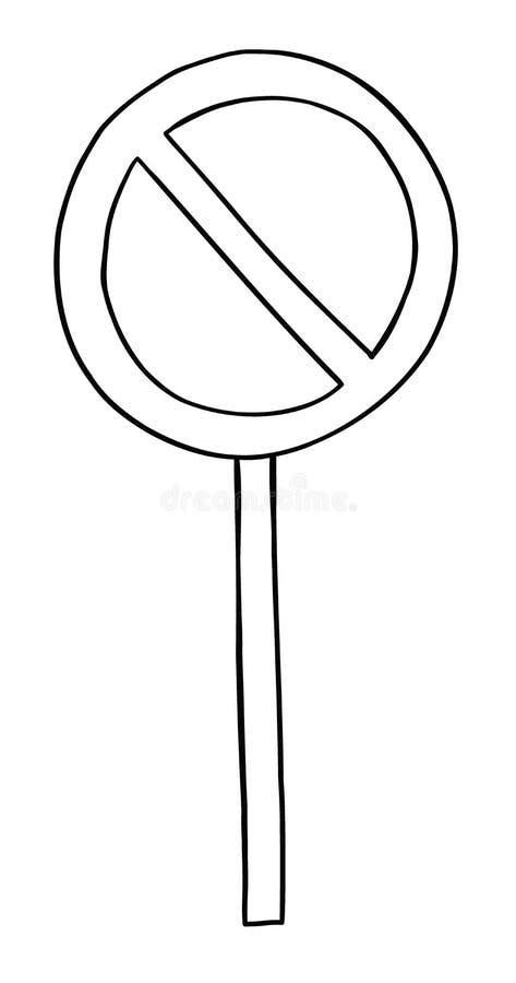Cartoon Vector Illustration of Forbidden Sign Stock Vector ...