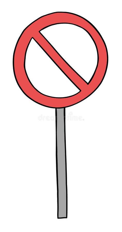 Cartoon Vector Illustration of Forbidden Sign Stock Vector ...