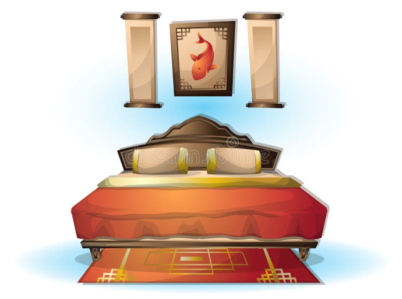 Cartoon Vector Illustration Interior Chinese Room with Separated Layers ...