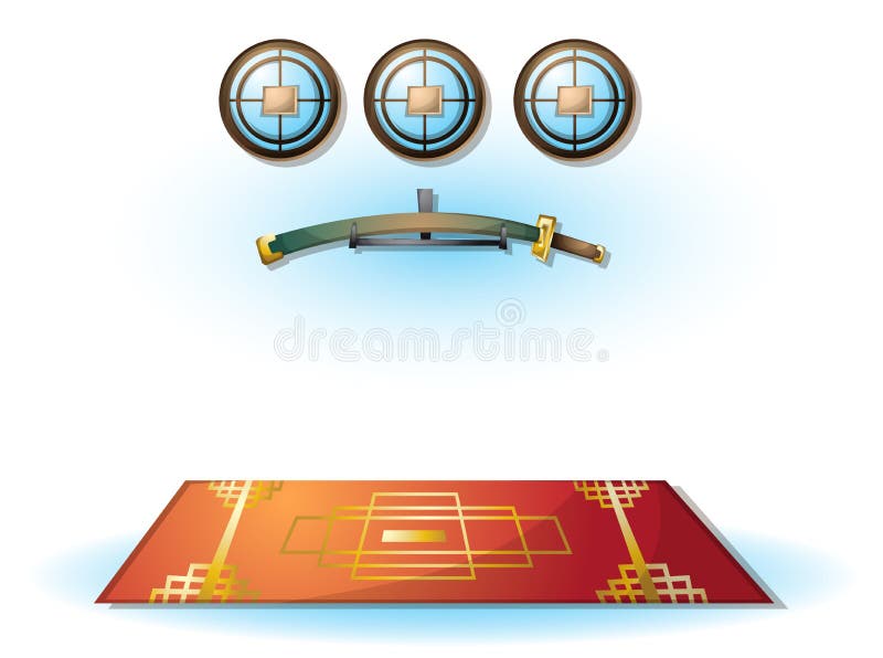 Cartoon Vector Illustration Interior Chinese Room with Separated Layers ...