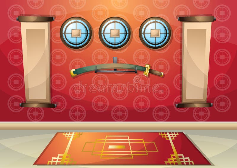 Cartoon Vector Illustration Interior Chinese Room Separated Layers ...