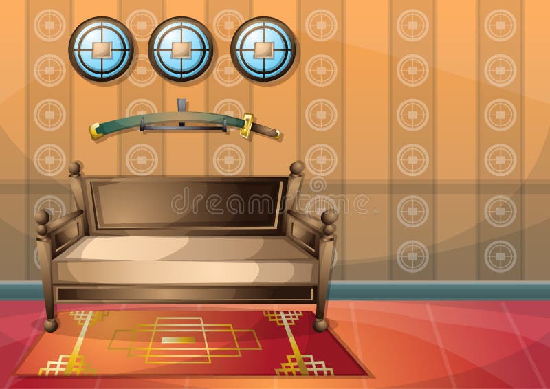 Cartoon Vector Illustration Interior Chinese Room with Separated Layers ...