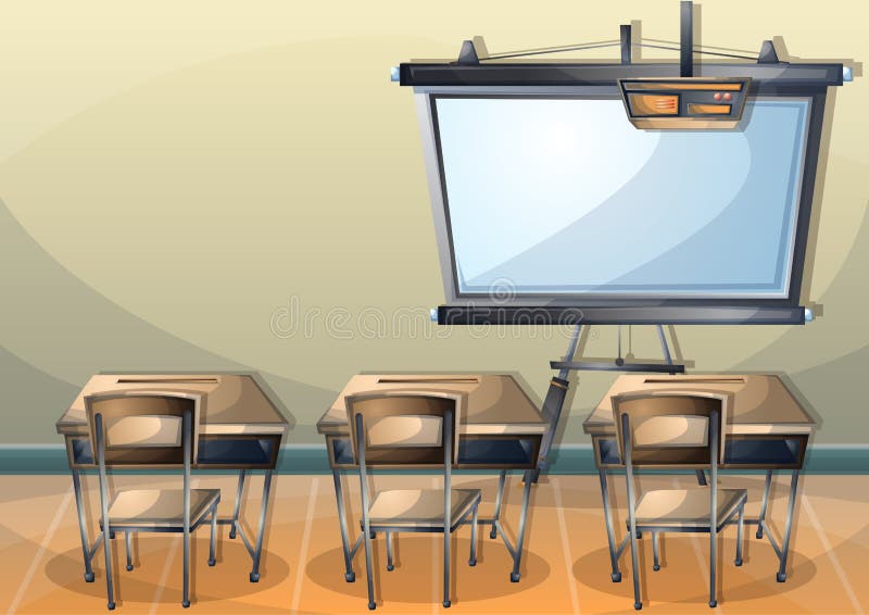 Cartoon Vector Illustration Interior Classroom with Separated Layers ...
