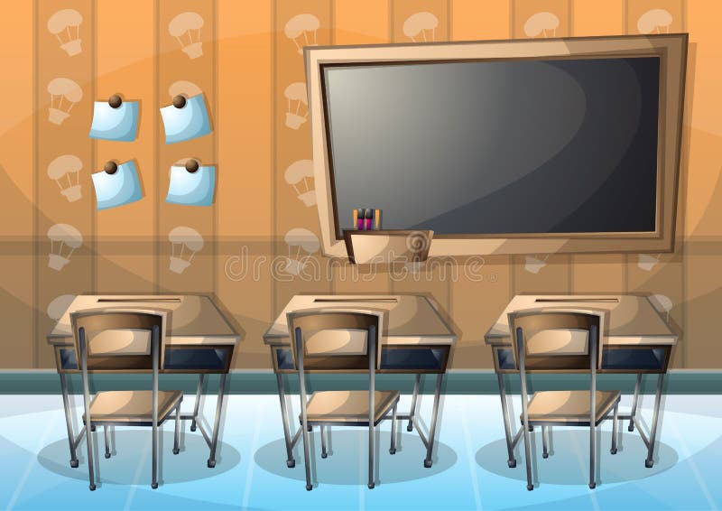 Cartoon Vector Illustration Interior Classroom with Separated Layers ...
