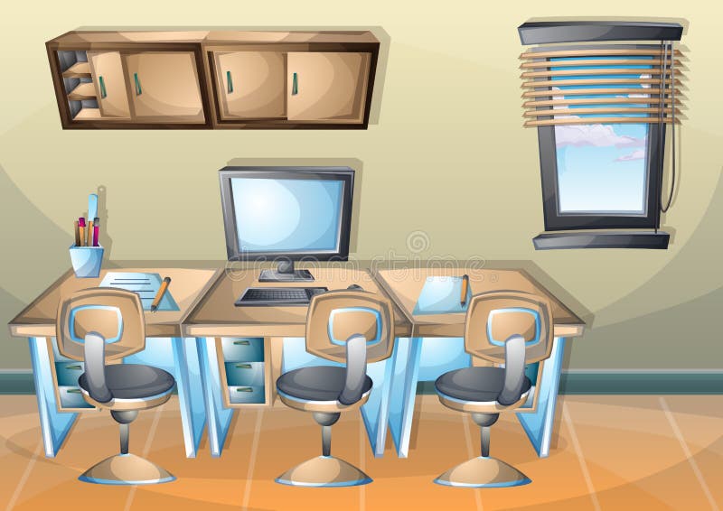 Cartoon Vector Illustration Interior Classroom with Separated Layers ...