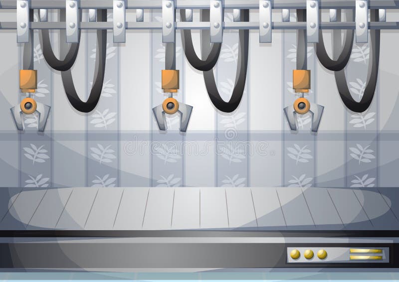 Cartoon Vector Illustration Interior Factory Room with Separated Layers ...