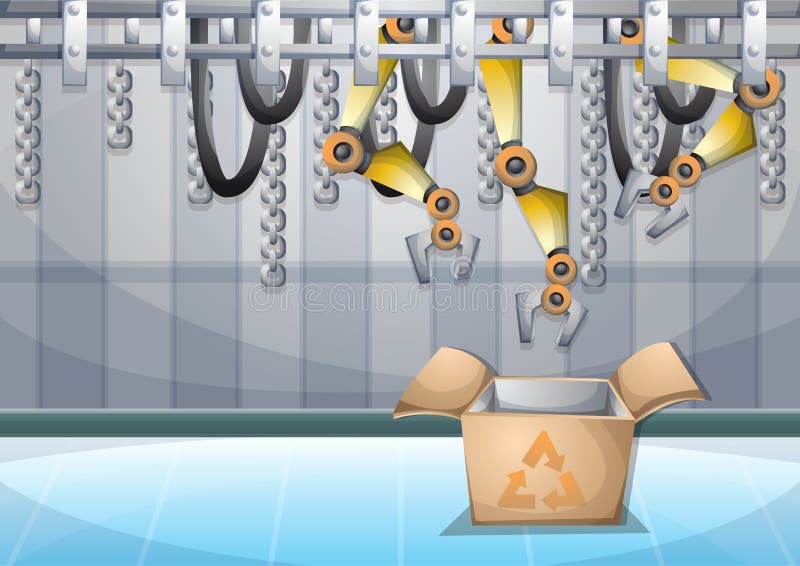 Cartoon Vector Illustration Interior Factory Room with Separated Layers ...