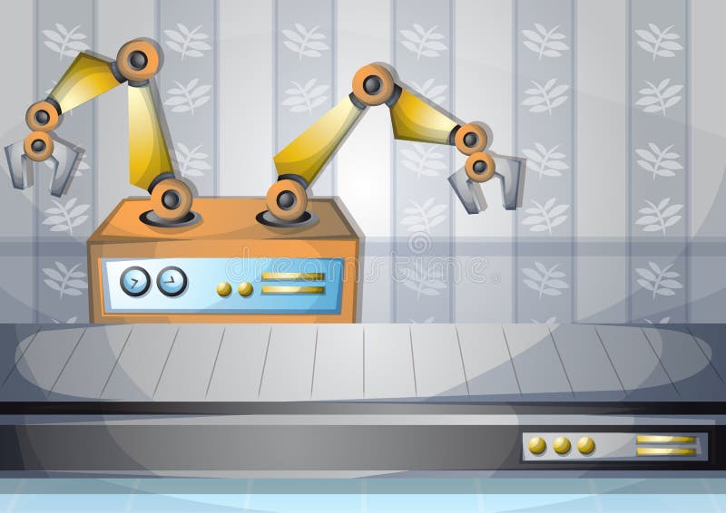Cartoon Vector Illustration Interior Factory Room with Separated Layers ...