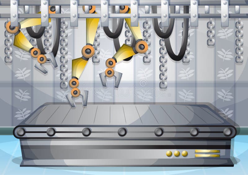 Cartoon Vector Illustration Interior Factory Room with Separated Layers ...