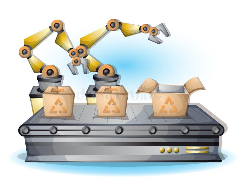 Cartoon Vector Illustration Interior Factory Room with Separated Layers ...