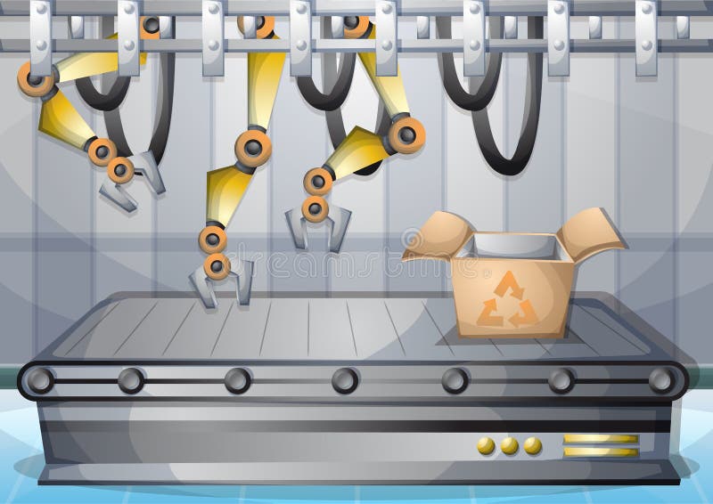 Cartoon Vector Illustration Interior Factory Room with Separated Layers ...