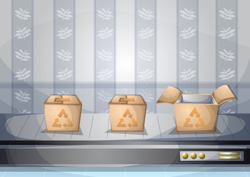 Cartoon Vector Illustration Interior Factory Room with Separated Layers ...