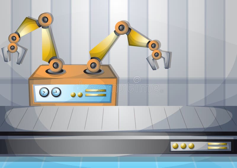 Cartoon Vector Illustration Interior Factory Room with Separated Layers ...