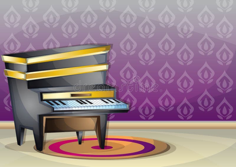 Cartoon Vector Illustration Interior Music Room with Separated Layers ...