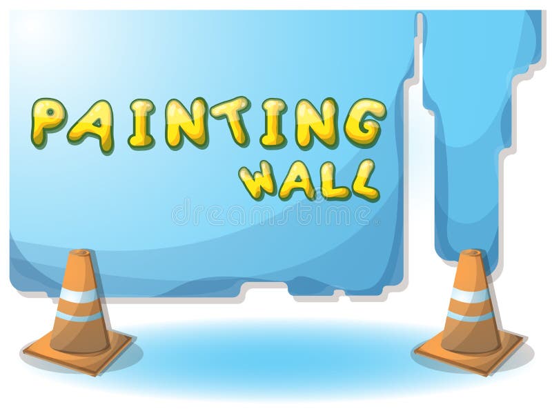 Cartoon Vector Illustration Interior Painting Wall with Separated ...