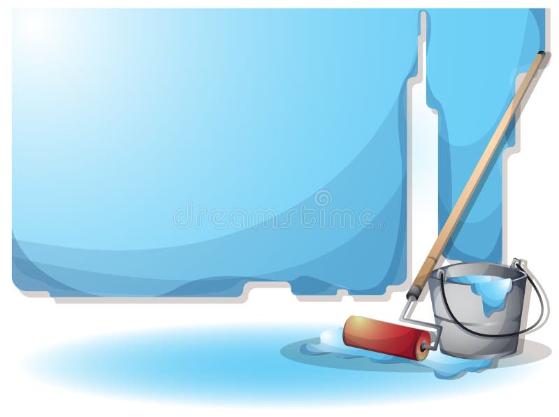 Cartoon Vector Illustration Interior Painting Wall with Separated ...