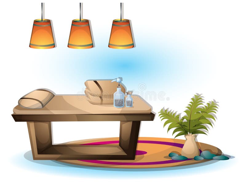 Cartoon Vector Illustration Interior Spa Room with Separated Layers ...