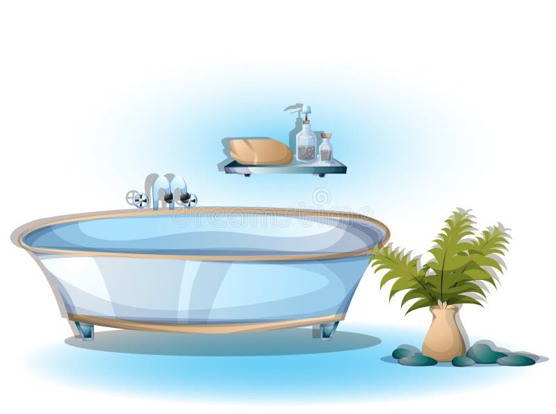 Cartoon Vector Illustration Interior Spa Room with Separated Layers ...
