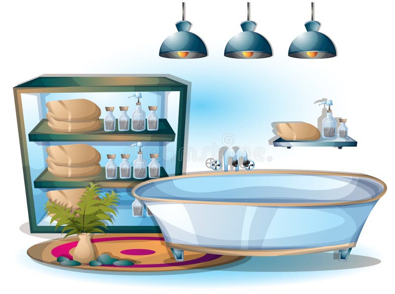 Cartoon Vector Illustration Interior Spa Room with Separated Layers ...