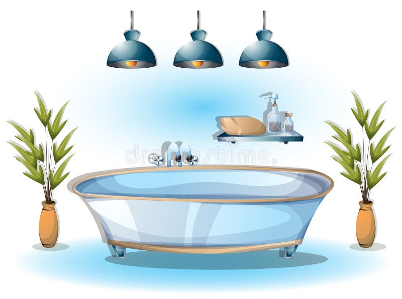 Cartoon Vector Illustration Interior Spa Room with Separated Layers ...