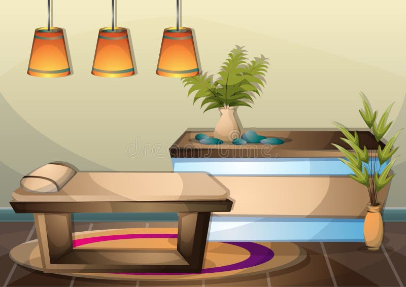Cartoon Vector Illustration Interior Spa Room with Separated Layers ...