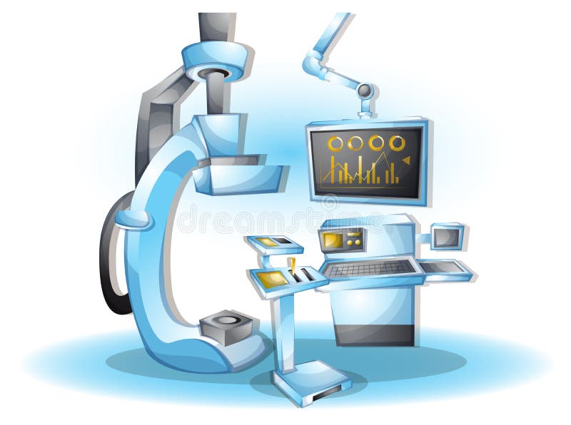 Cartoon Vector Illustration Interior Surgery Operation Room with ...