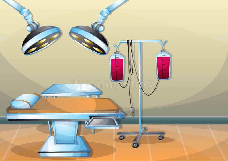 Cartoon Vector Illustration Interior Surgery Operation Room with ...