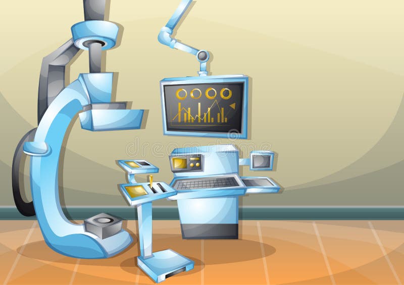 Cartoon Vector Illustration Interior Surgery Operation Room with ...
