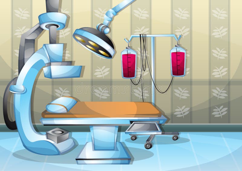 Cartoon Vector Illustration Interior Surgery Operation Room with ...
