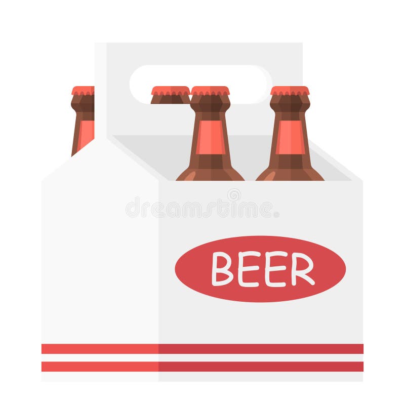 Cartoon Vector Illustration Isolated Object Beer Carry Box and Beer ...
