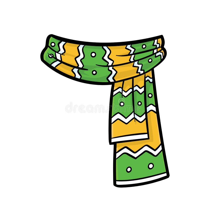Cartoon Vector Illustration for Kids, Scarf with Geometric Pattern ...