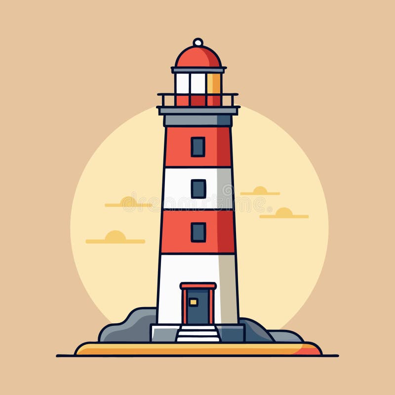 Lighthouse Cartoon Vector Icon Illustration Building Outdoor Icon Stock ...