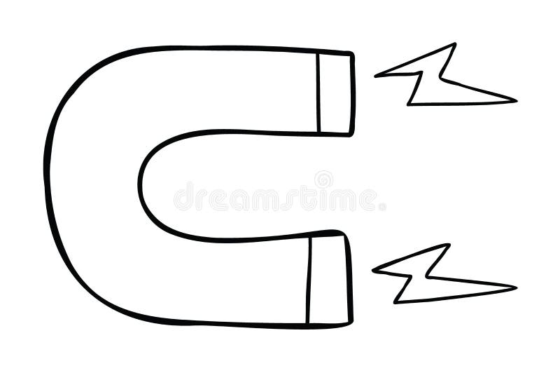 Cartoon Vector Illustration of Magnet Attracting Stock Vector ...