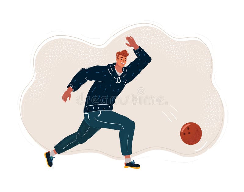 Vector Illustration of the Man, a Playing Bowling Stock Vector ...