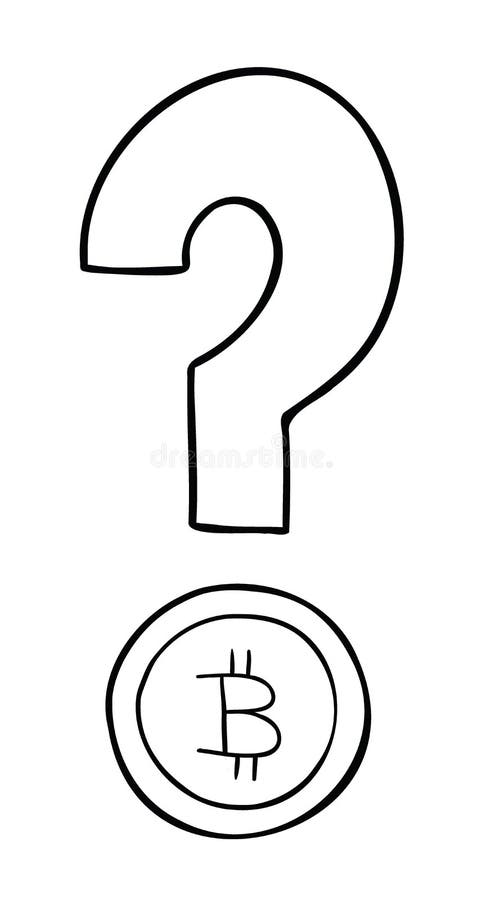 Cartoon Vector Illustration of Question Mark with Bitcoin Coin Stock ...