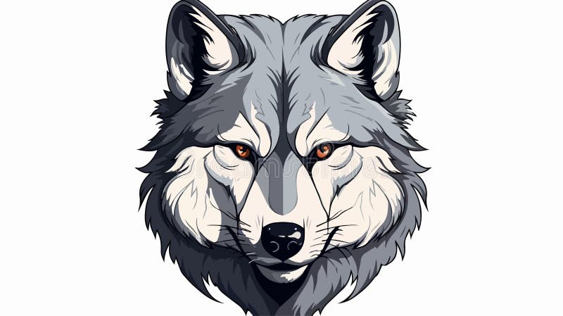 Quiet Wolf Head Vector Illustration Cartoon Stock Vector - Illustration ...