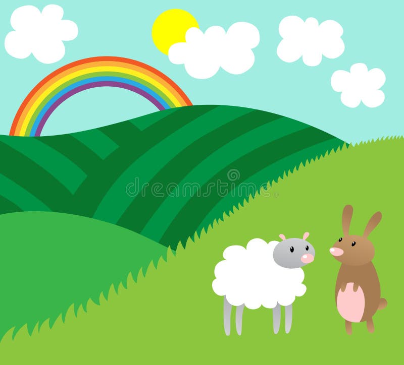 Animals in Spring Easter Nature Stock Vector - Illustration of ...