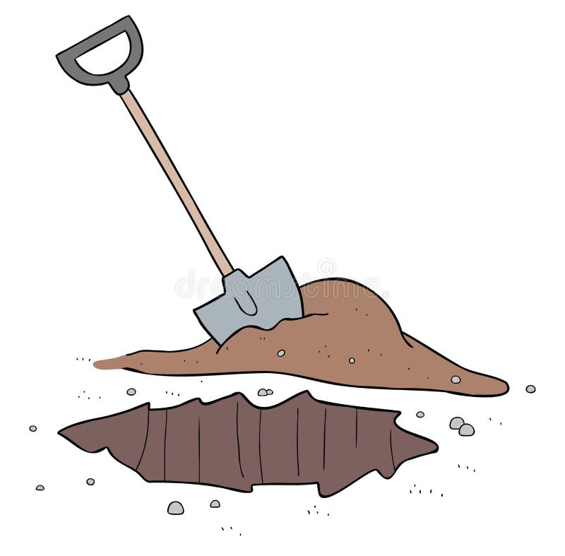 Cartoon Shovel Digging Clipart