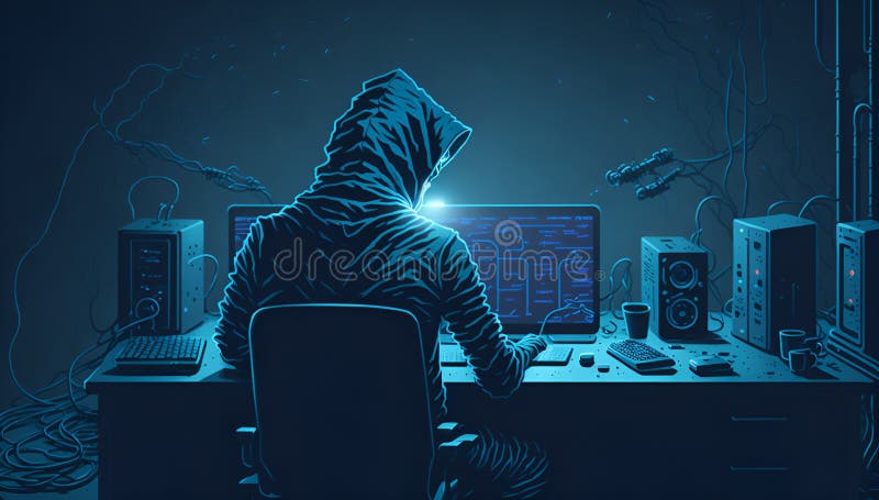 Computer Hacker Illustration Created with Generative Ai Stock ...