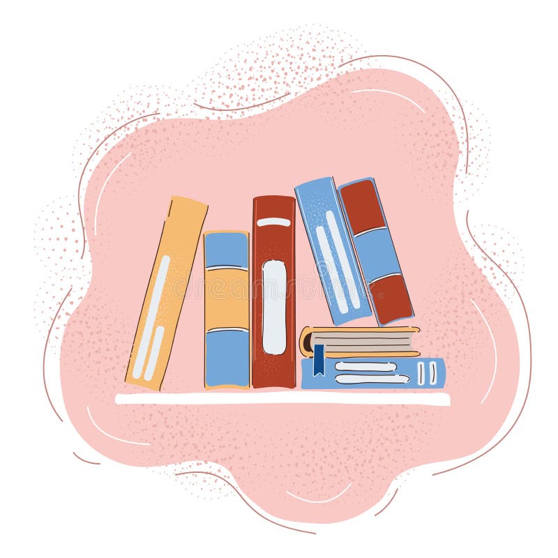 Vector Illustration of Stack of Book on Pink Stock Vector ...