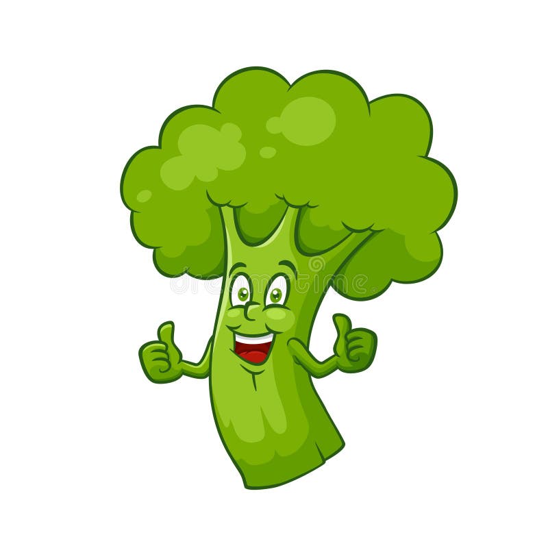 Smiling Broccoli Cartoon Isolated Stock Illustration - Illustration of ...