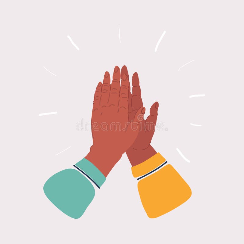 Two Hands Giving a High Five on White. Stock Vector - Illustration of ...