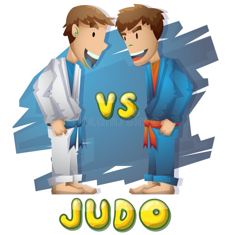 Cartoon Vector Judo Sport with Separated Layers for Game and Animation ...