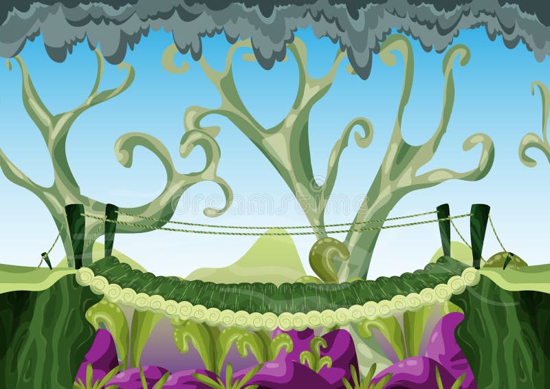Cartoon Vector Landscape with Separated Layers for Game and Animation ...