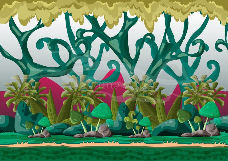 Cartoon Vector Landscape with Separated Layers for Game and Animation ...