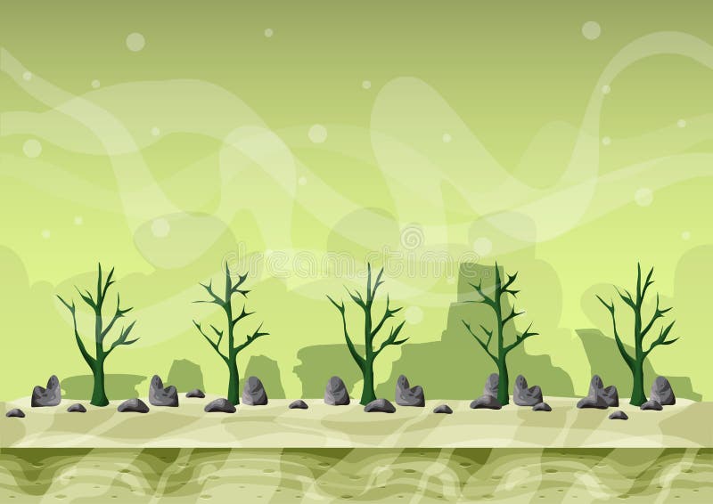 Cartoon Vector Landscape with Separated Layers Stock Vector ...